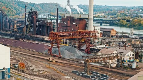 Mon Valley Pittsburgh Steel Mill Pennsyl... | Stock Video | Pond5