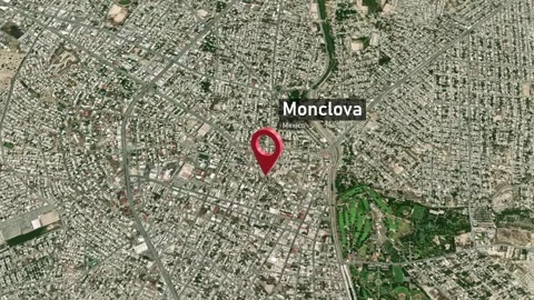 Monclova City Map Zoom (Mexico) from Spa... | Stock Video | Pond5