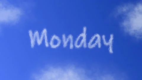 Monday Text or Word with Cloud Effect Sy... | Stock Video | Pond5