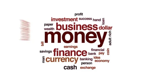 Money animated word cloud, text design a... | Stock Video | Pond5