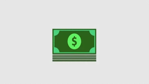money dollars icon loop animation with a... | Stock Video | Pond5