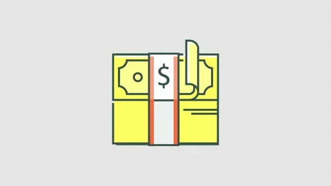 money dollars icon loop animation with a... | Stock Video | Pond5