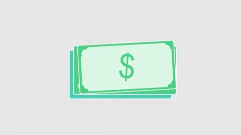 money dollars icon loop animation with a... | Stock Video | Pond5
