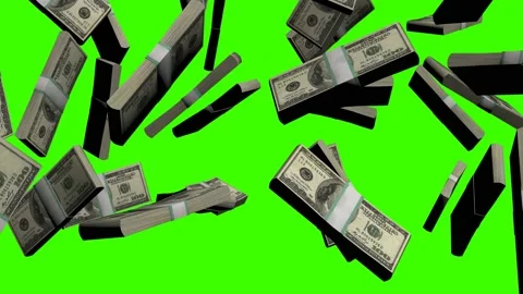 Money falling down animation on Green sc... | Stock Video | Pond5