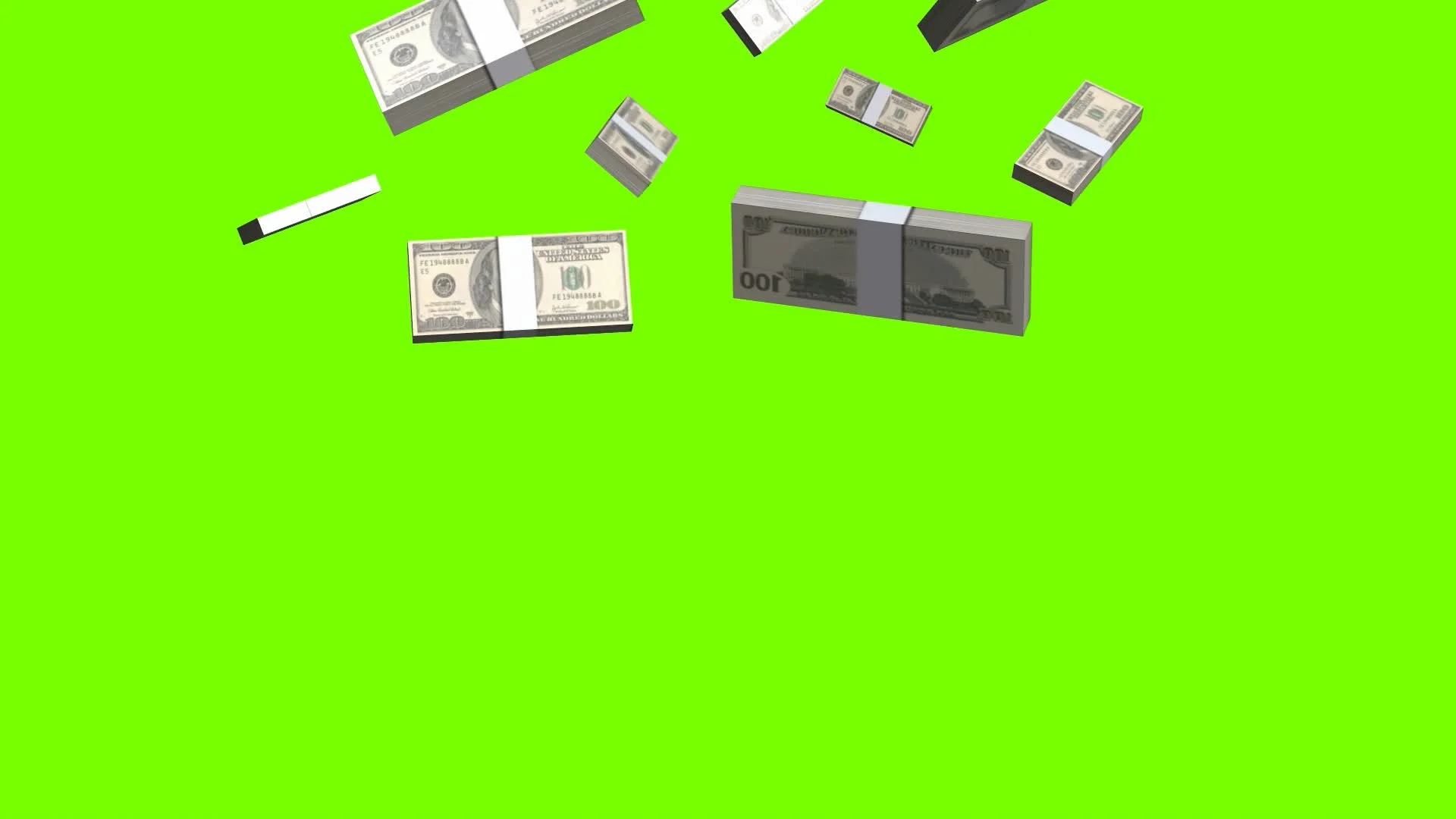 Money Falling Green Screen