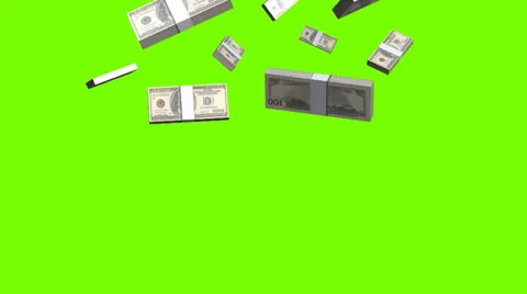 Money falling green screen | Stock Video | Pond5