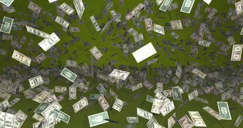 Green Screen Money Falling Stock Video Footage | Royalty Free Green ...