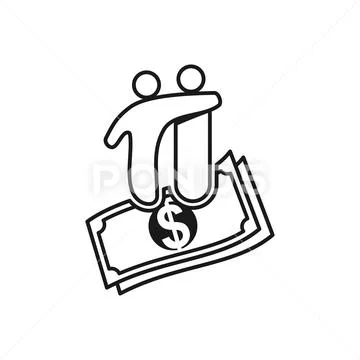 Money finance Commitment Teamwork Together Outline Logo ~ Clip Art ...