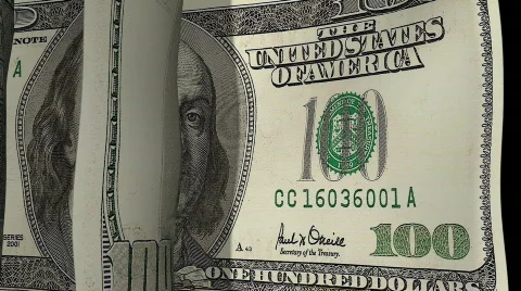 Money flip 100 dollar bills | Stock Video | Pond5
