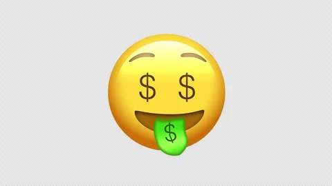 Money Mouth Face Emoji Animated on a Tra... | Stock Video | Pond5
