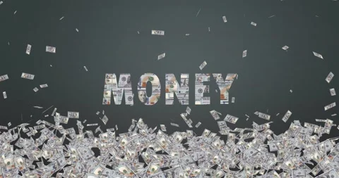 Money rain animation with Money word, da... | Stock Video | Pond5