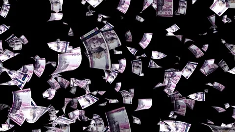 Money rain. GBP paper banknotes falling.... | Stock Video | Pond5