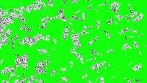 Money Rain on Green Screen Background. L... | Stock Video | Pond5