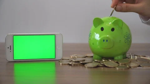 Money Saving with Green Screen | Stock Video | Pond5
