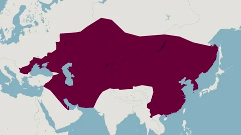 The Mongol Empire Map animation, The Mon... | Stock Video | Pond5