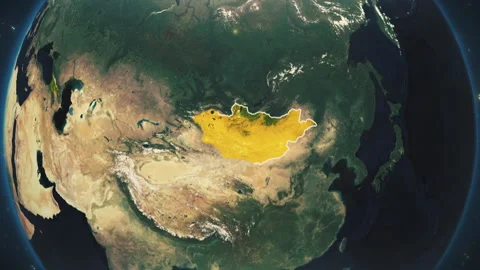 Mongolia Map On Earth Globe | Stock Video | Pond5