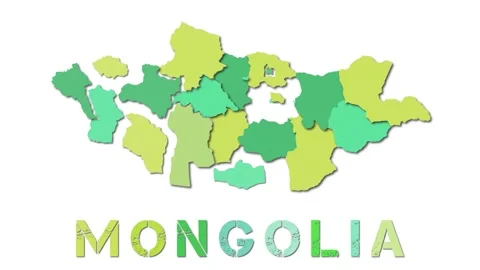 Mongolia map with paper regions. Animate... | Stock Video | Pond5