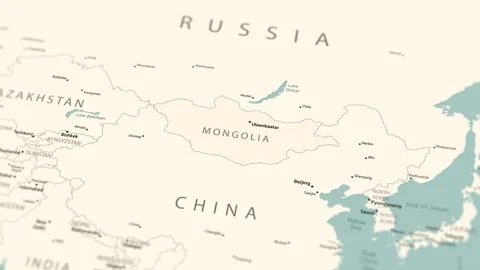 Mongolia on the world map. Smooth map ro... | Stock Video | Pond5