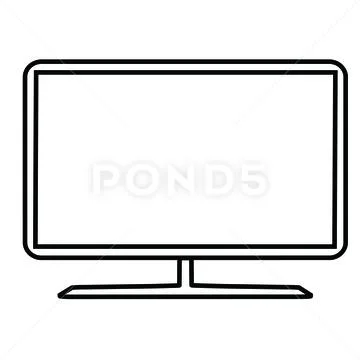 Monitor line art on White Background Icon Illustration #236559480