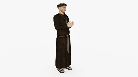 the monk prays,loop,animation,transparen... | Stock Video | Pond5