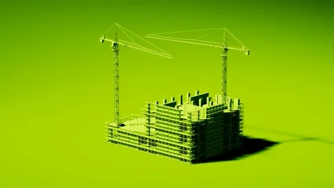 Monochromatic animation of construction ... | Stock Video | Pond5