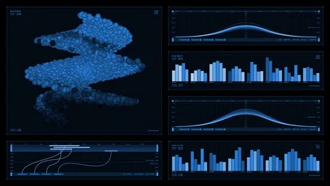 Monochromatic visual display: eye scan, ... | Stock Video | Pond5
