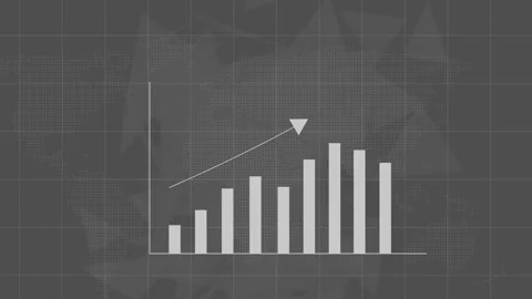 Monochrome bar graph animated on grid ba... | Stock Video | Pond5