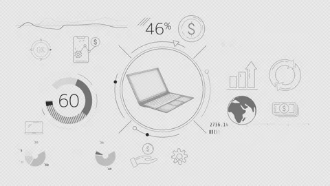 Monochrome infographics on the theme of ... | Stock Video | Pond5