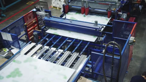 Monolithic polycarbonate sheet moves on ... | Stock Video | Pond5