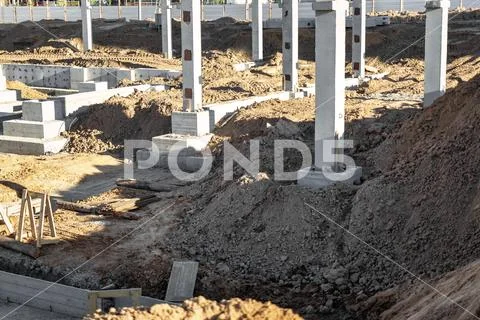 Photograph: Monolithic reinforced concrete foundation for the ...