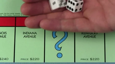 Monopoly CHANCE dice throw - HD | Stock Video | Pond5