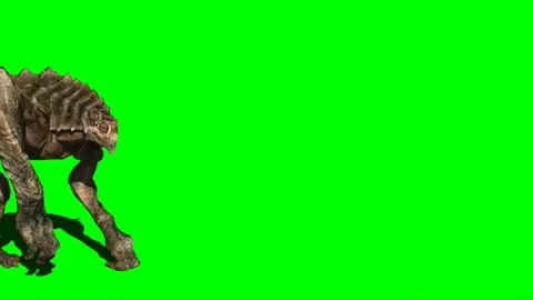 Monster Attacking on Green Screen 02 | Stock Video | Pond5