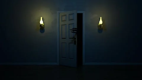 Monster behind bedroom door. Bedtime nig... | Stock Video | Pond5