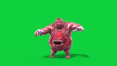 Monster Belly Mouth Green Screen Attacks... | Stock Video | Pond5