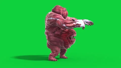 Monster Belly Mouth Green Screen Idle Lo... | Stock Video | Pond5