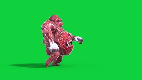 Monster Belly Mouth Green Screen Runs Si... | Stock Video | Pond5