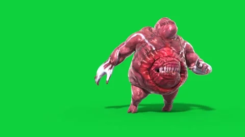 Monster Belly Mouth Green Screen Runs Fr... | Stock Video | Pond5