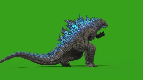 Monster Godzilla Green Screen Turn Dance... | Stock Video | Pond5