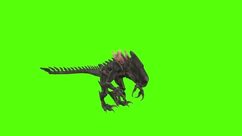 monster Jump Claws Attack Green Screen A... | Stock Video | Pond5