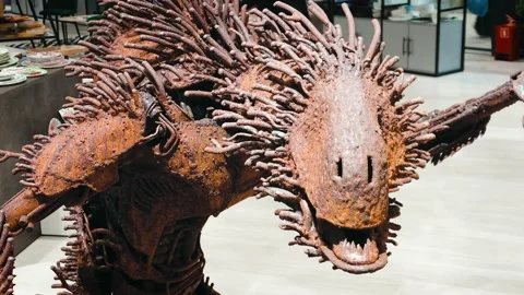 monster metal dinosaur scary robot dange... | Stock Video | Pond5