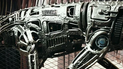 monster metal dinosaur scary robot dange... | Stock Video | Pond5
