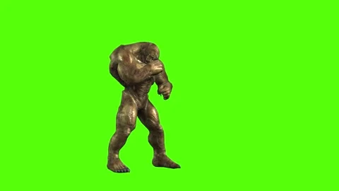 Monster Straight Punch Green Screen Anim... | Stock Video | Pond5