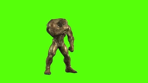 Monster Straight Punch Green Screen Anim... | Stock Video | Pond5