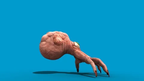 Monstrous Hand Brain Eye Punch Side Blue... | Stock Video | Pond5