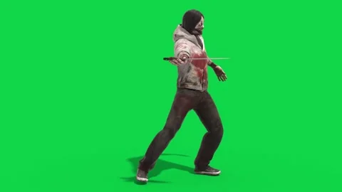 Monstrous Jeff the Killer Green Screen A... | Stock Video | Pond5