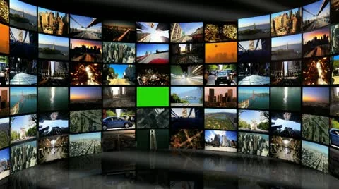 Montage 3D Green Screen Video Wall Famou... | Stock Video | Pond5