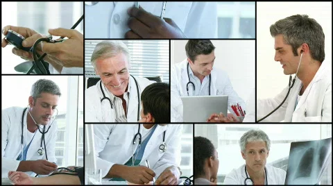 Montage of a doctor helping a patient | Stock Video | Pond5