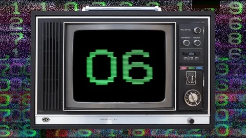 Montage of retro TV sets with numbers co... | Stock Video | Pond5