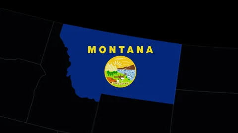 Montana state flag blue United States ma... | Stock Video | Pond5