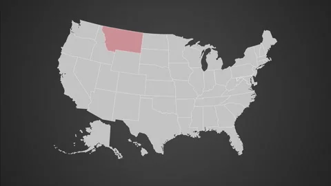 Montana on USA map red outline shape bli... | Stock Video | Pond5